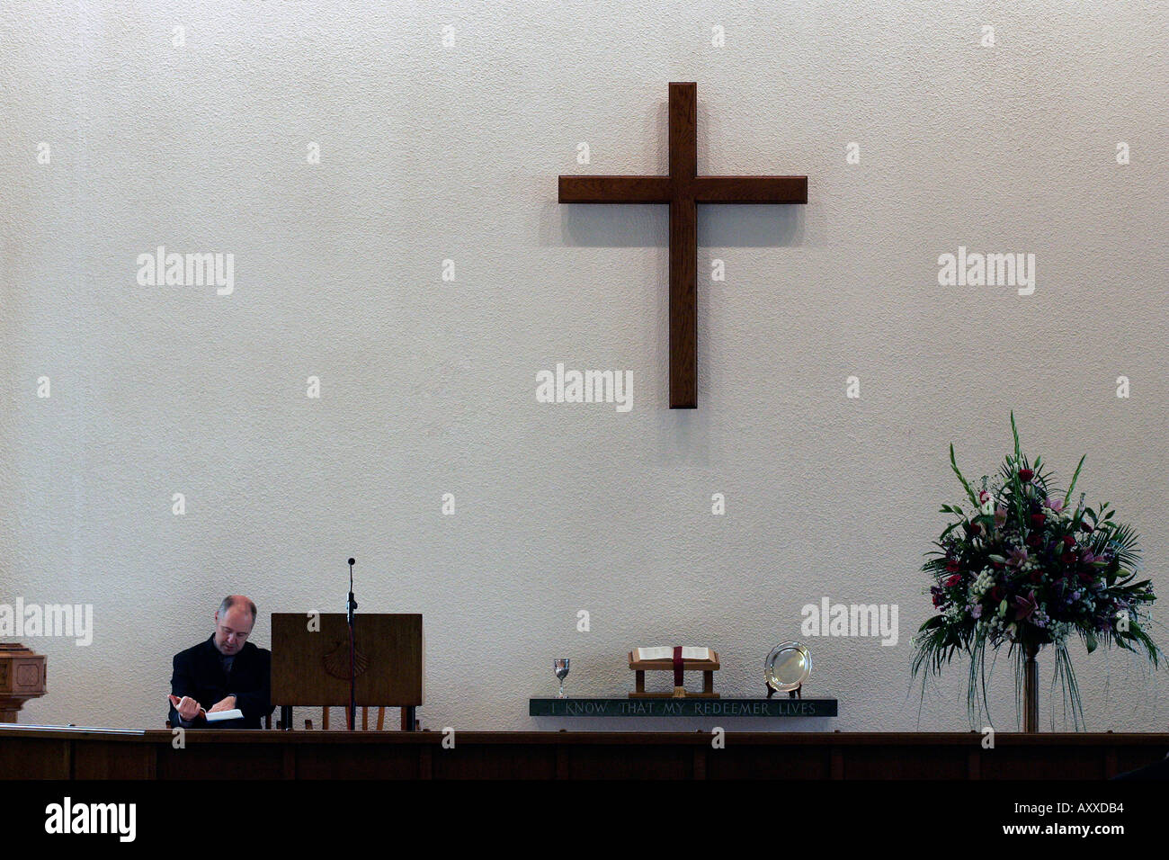 Christian cross inside a church Stock Photo - Alamy
