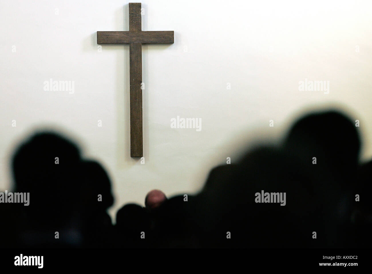 Christian cross inside a church Stock Photo - Alamy