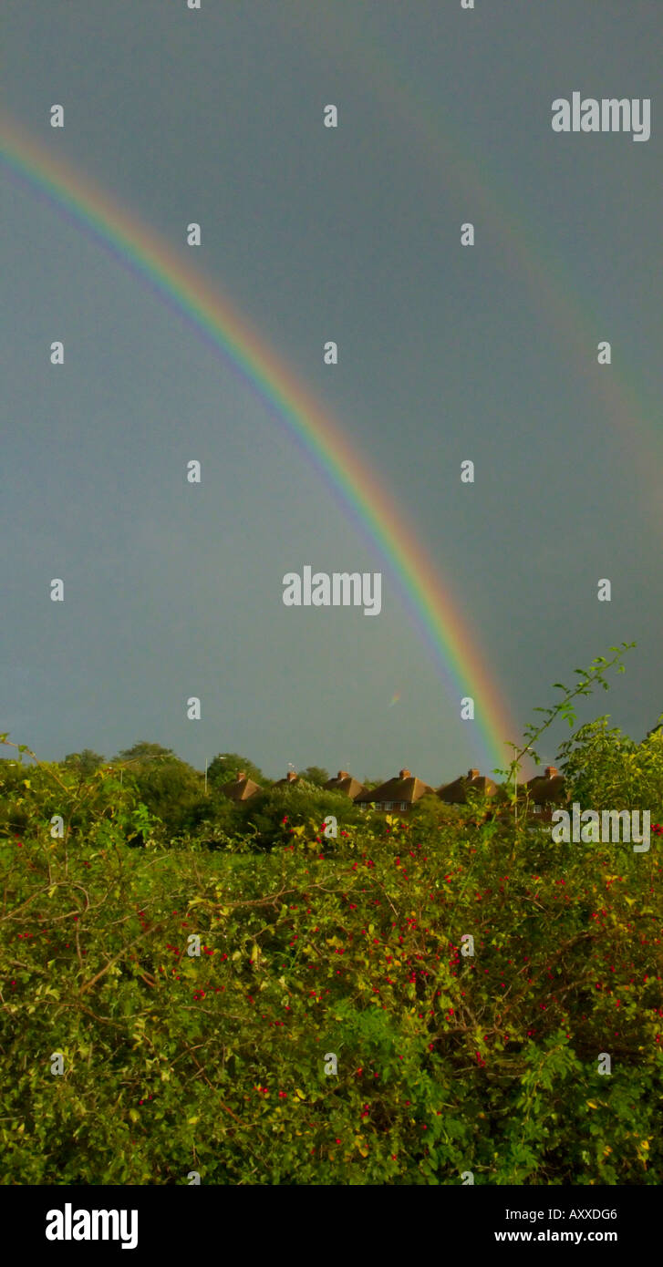 rainbow in UK GB england surrey Stock Photo - Alamy