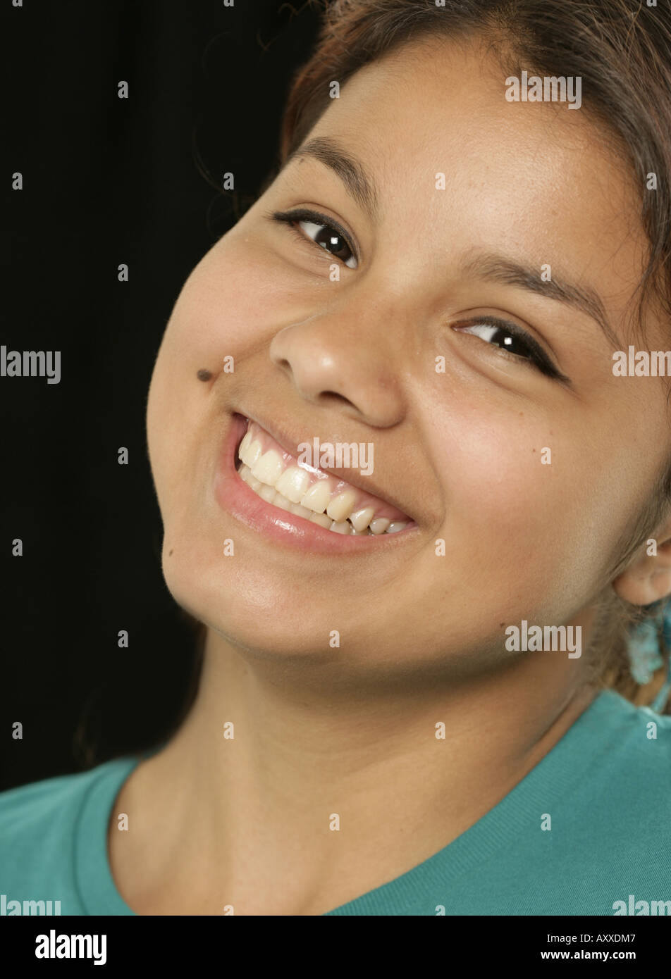 Big smile. Happy face of a young woman Stock Photo - Alamy