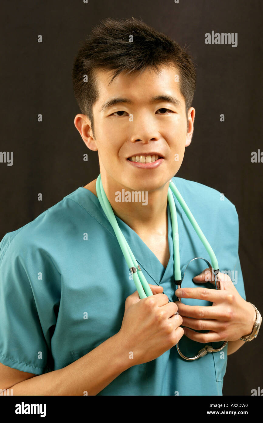 Asian (Korean) male nurse or surgical doctor Stock Photo - Alamy