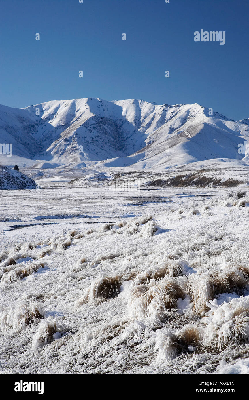 Mount Ida and Ida Range in Winter Maniototo South Island New Zealand ...