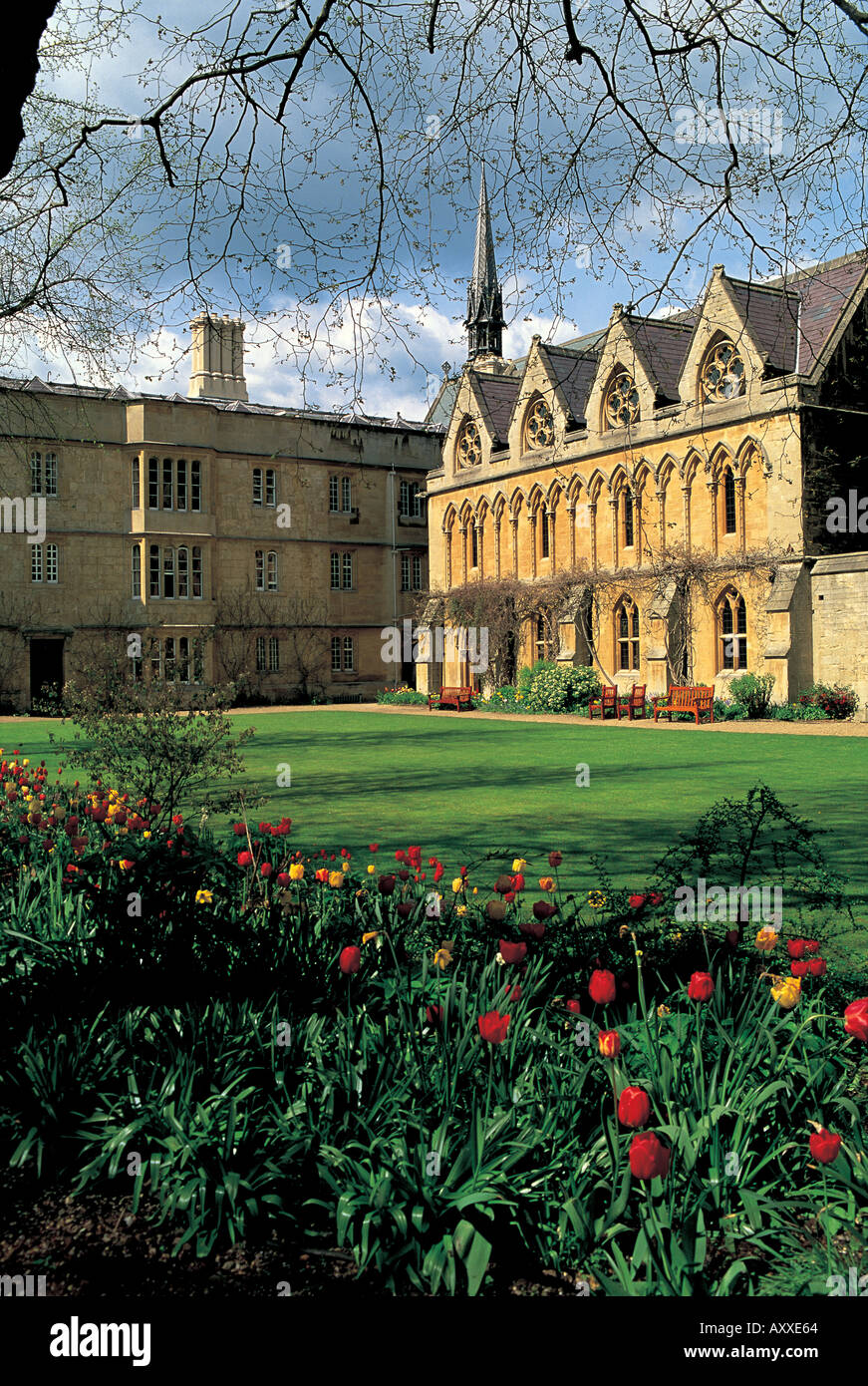 Exeter College Library Fellows Garden and Chapel Stock Photo - Alamy
