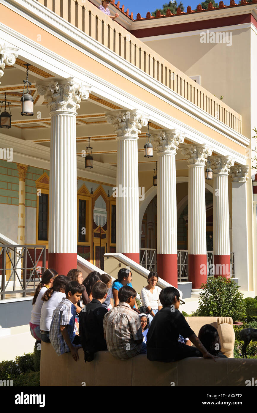 The Getty Villa Outer Peristyle School Children Malibu California Stock ...