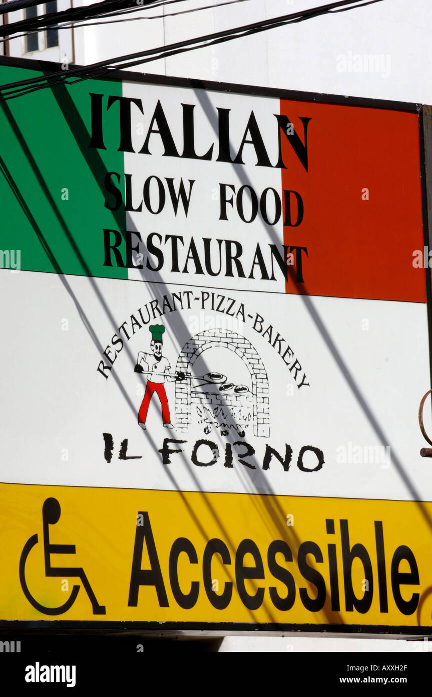 Italian restaurant sign Chiang Mai Thailand Stock Photo - Alamy