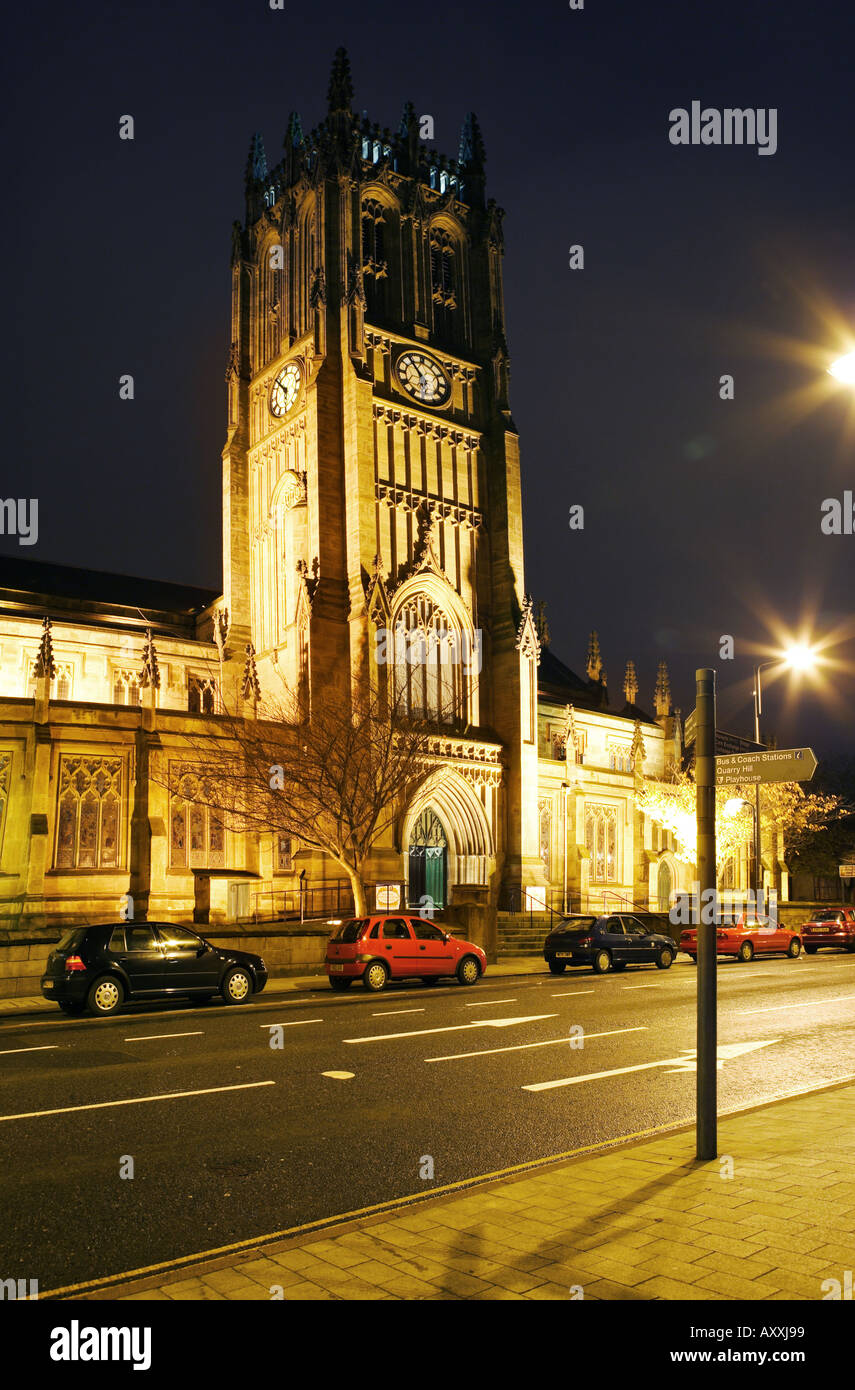 Leeds City Centre Church at night time Stock Photo - Alamy