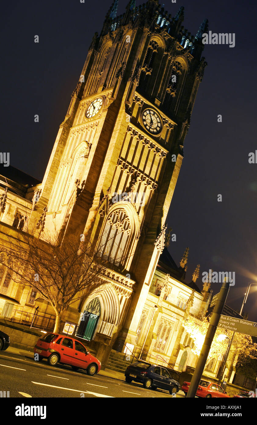 Leeds City Centre Church at night time Stock Photo - Alamy