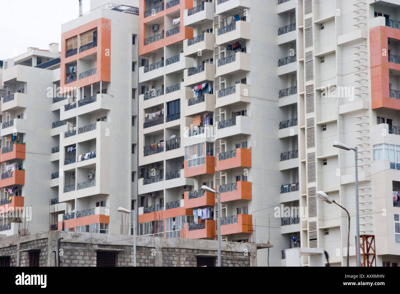 High rise tower block accommodation in Bangalore India Stock Photo - Alamy