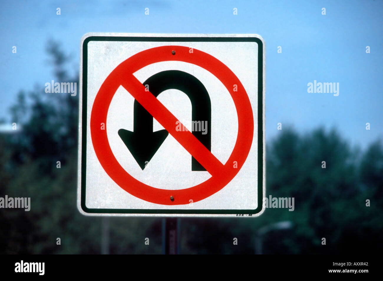 No u turns sign hi-res stock photography and images - Alamy