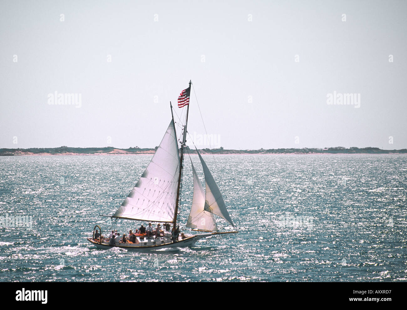 Sailboat boat yacht leaving Nantucket Harbor on Nantucket Island off ...