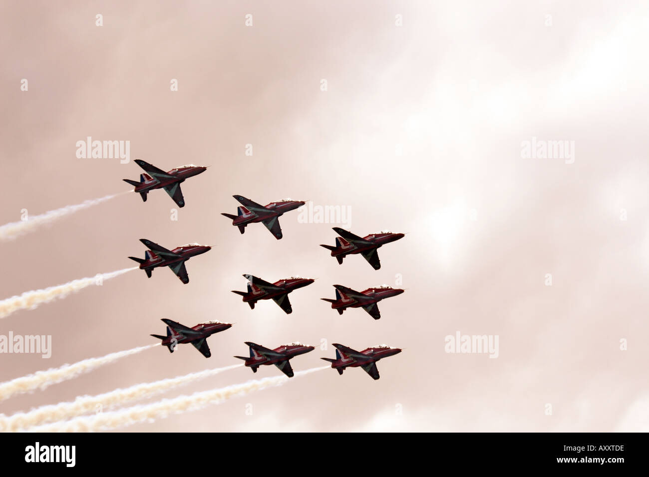 Red Arrows display Stock Photo - Alamy