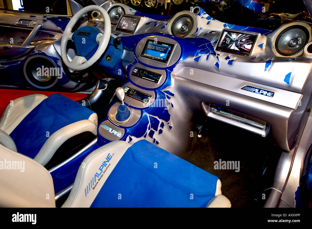 Multimedia decorated car Stock Photo - Alamy