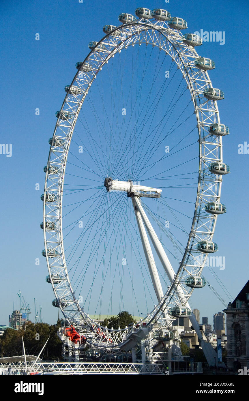 The London Eye and blue sky in central London Stock Photo - Alamy