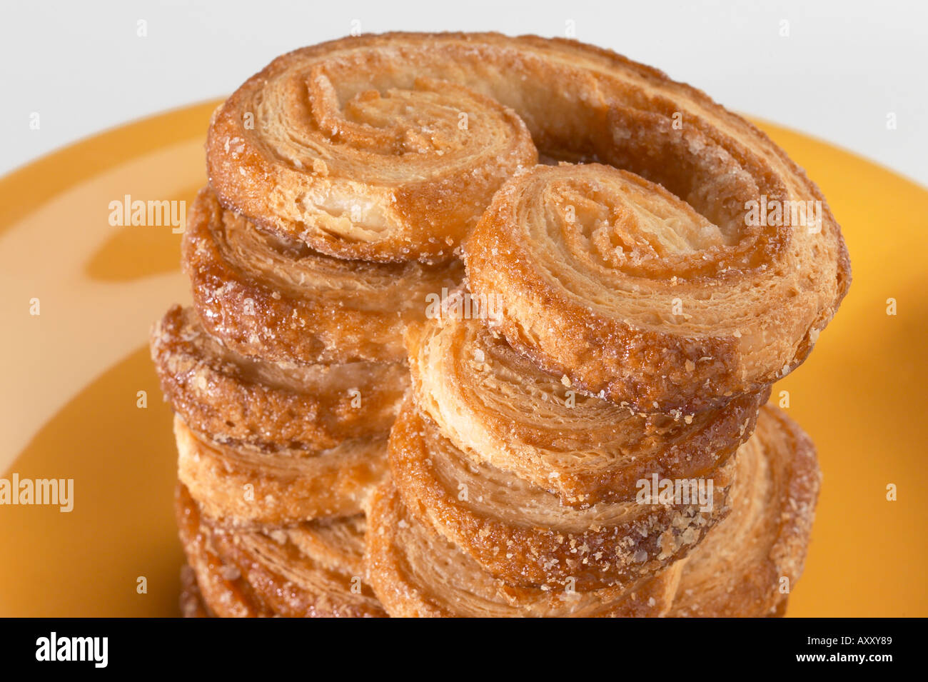 Palmiers traditional pastry biscuits Stock Photo - Alamy