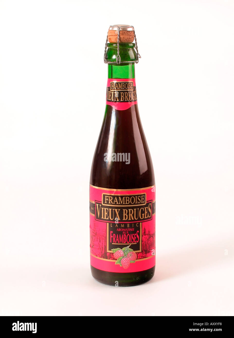 Bottle of Vieux Bruges Framboises lambic raspberry beer, Belgium Stock ...