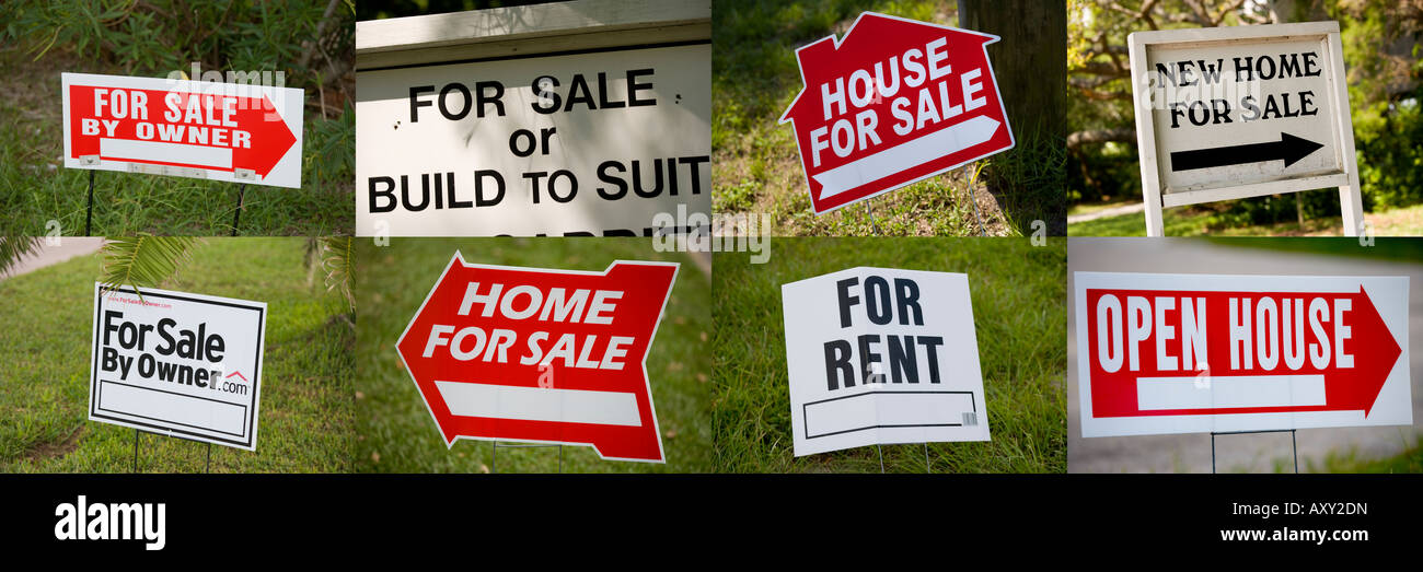 Lots of for sale boards hi-res stock photography and images - Alamy