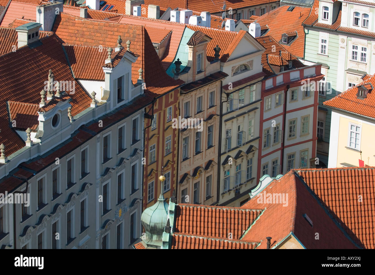 Prague rooftop view czech republic tourist attraction hi-res stock ...