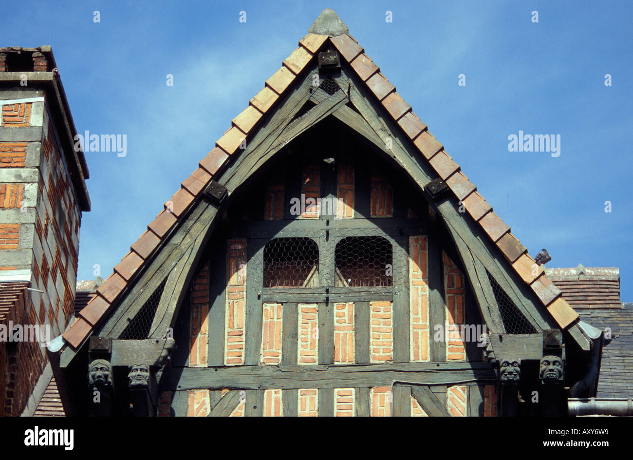 Pont-Audemer - Normandy - France Sculpted beams and intricate brickwork ...