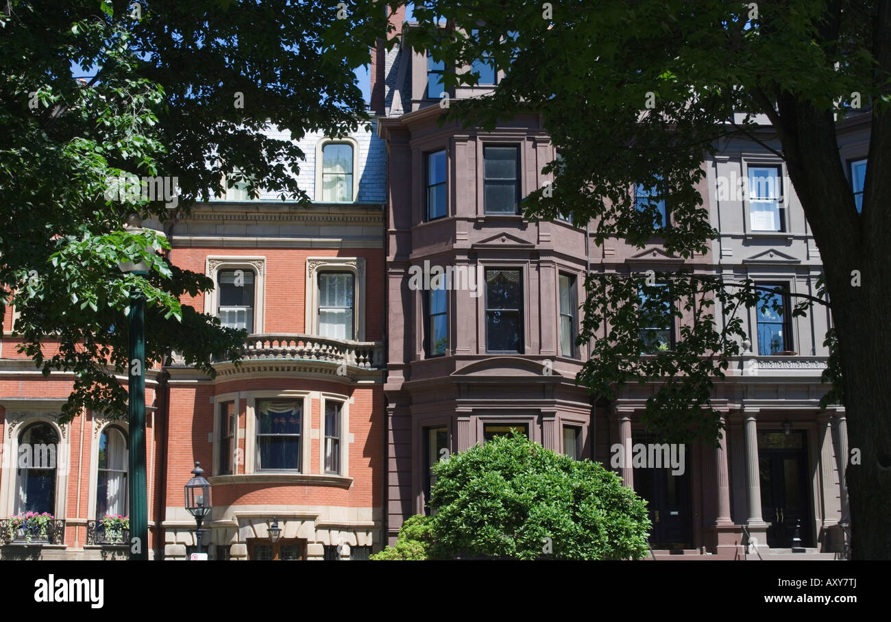 Townhouses in Commonwealth Avenue, Boston, Massachusetts, USA Stock ...