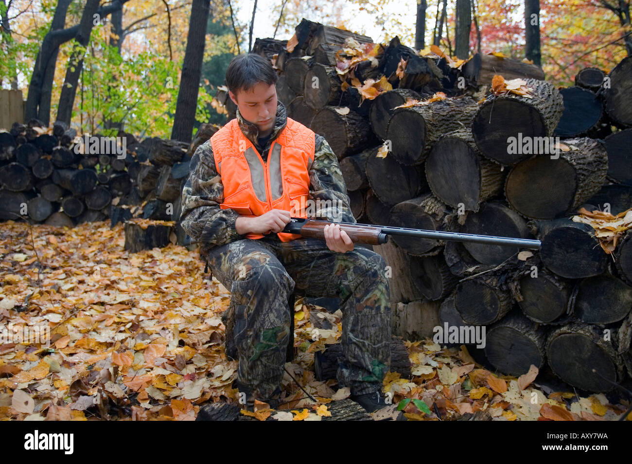 Hunter loading his rifle Stock Photo - Alamy