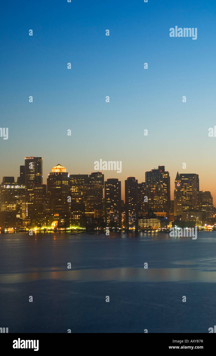 Boston skyline harbor dusk hi-res stock photography and images - Alamy