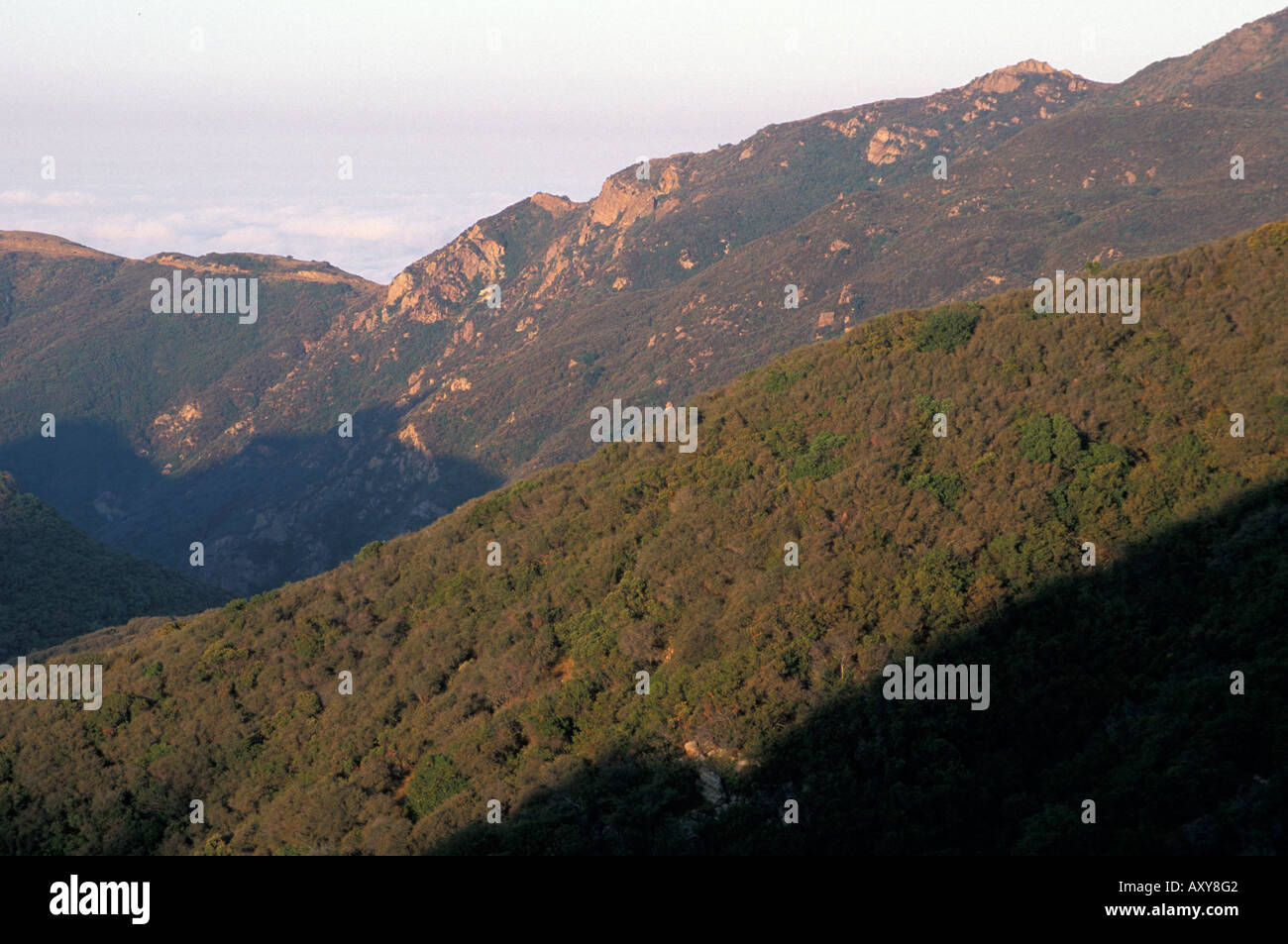 Rugged hills and ridges in the Santa Monica Mountains above Malibu ...