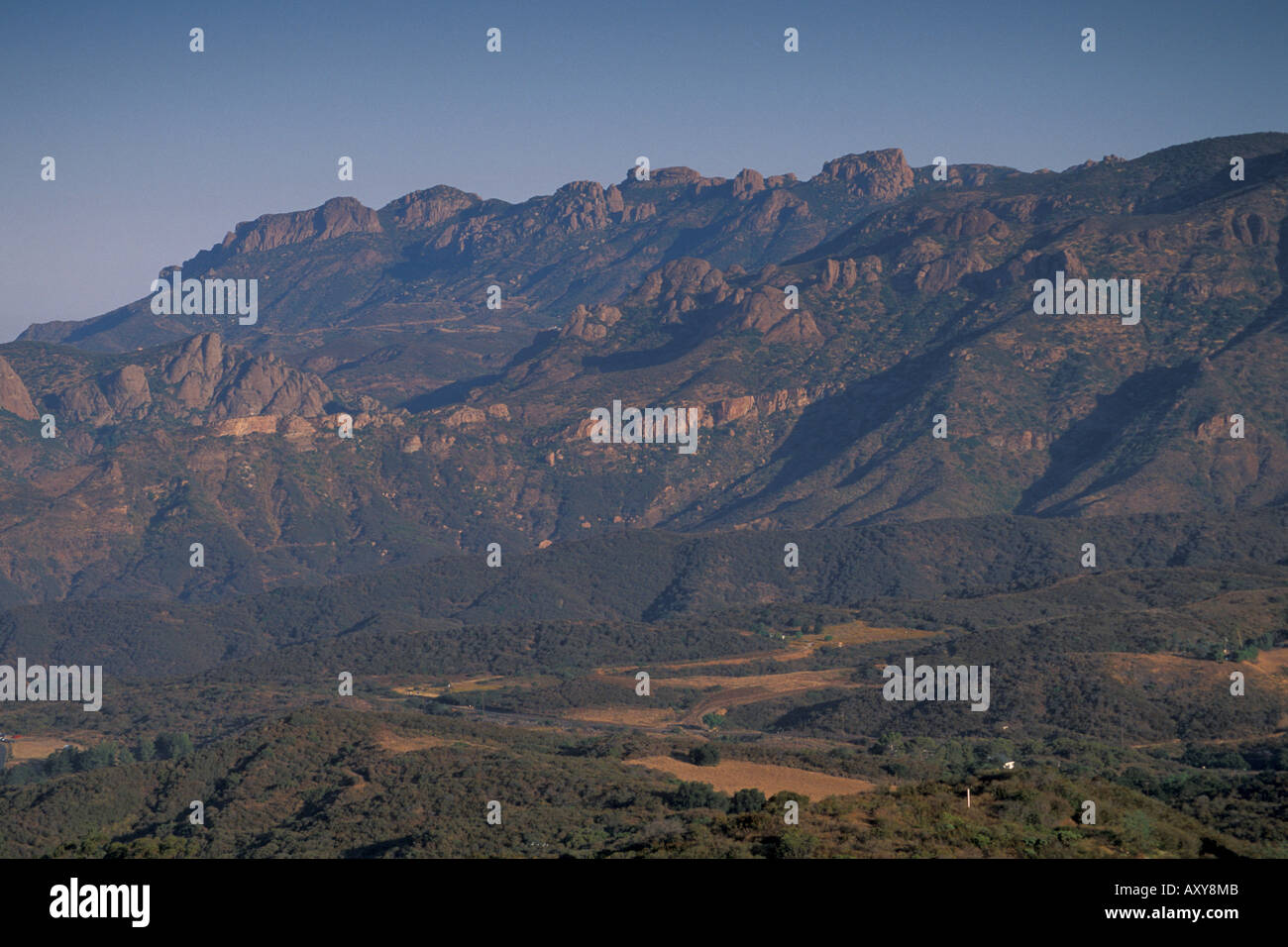 Rugged hills and ridges in the Santa Monica Mountains above Malibu ...