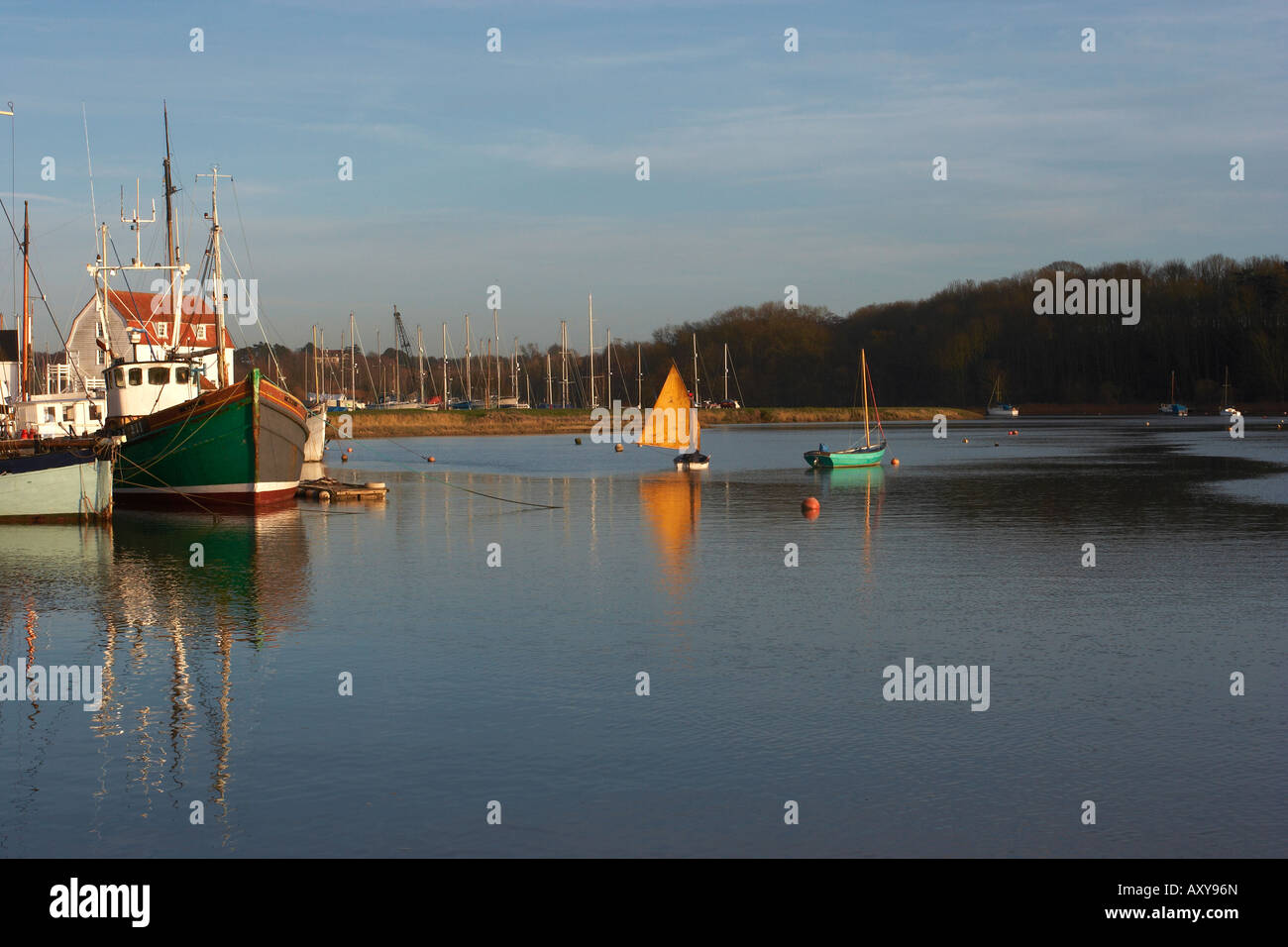 wood bridge boats Stock Photo - Alamy