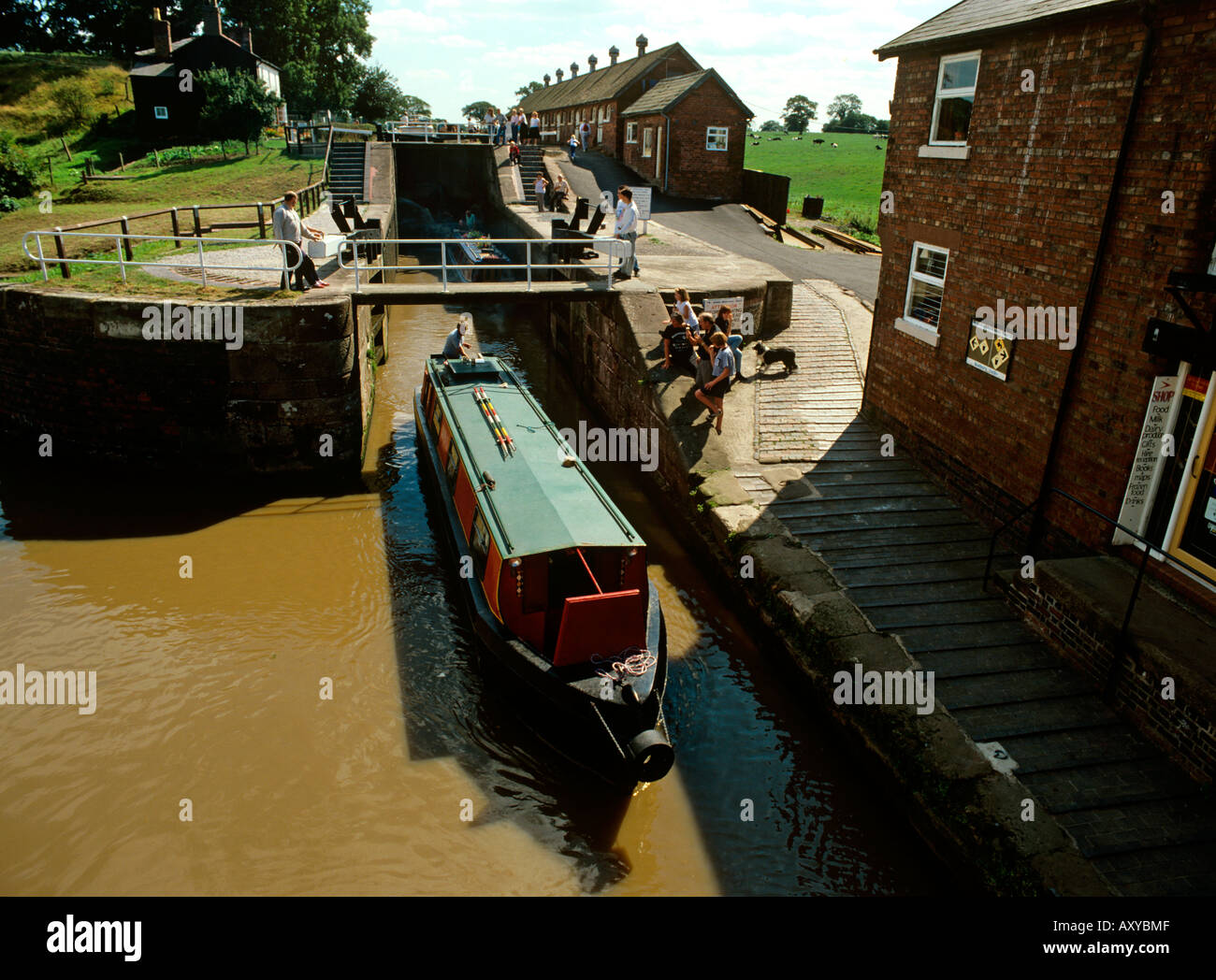 UK Cheshire Bunbury Canal Locks Stock Photo - Alamy
