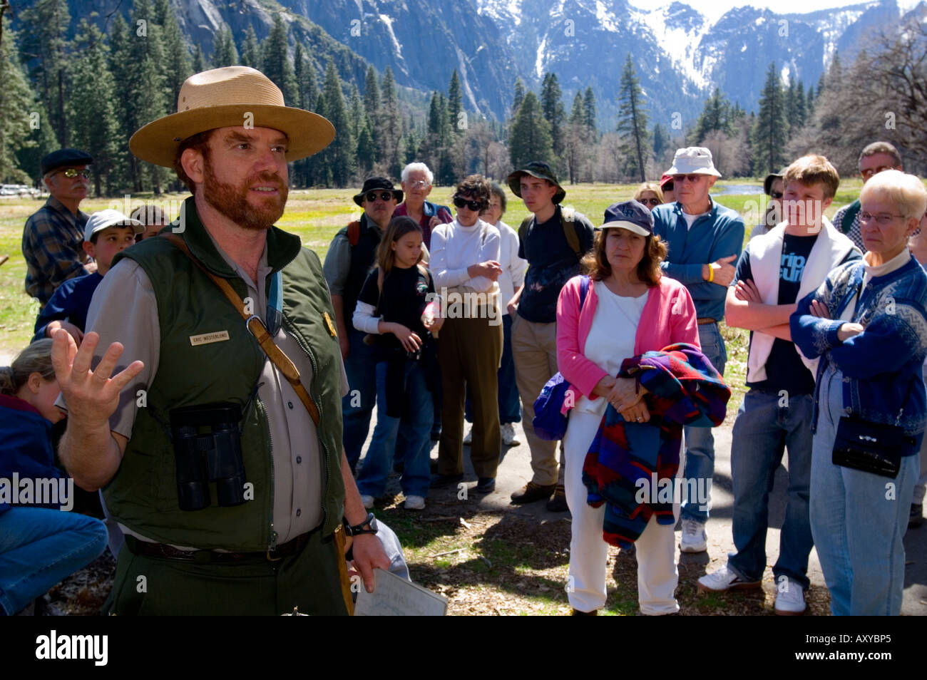 Tourist and visitors on Ranger led natural history discovery education ...