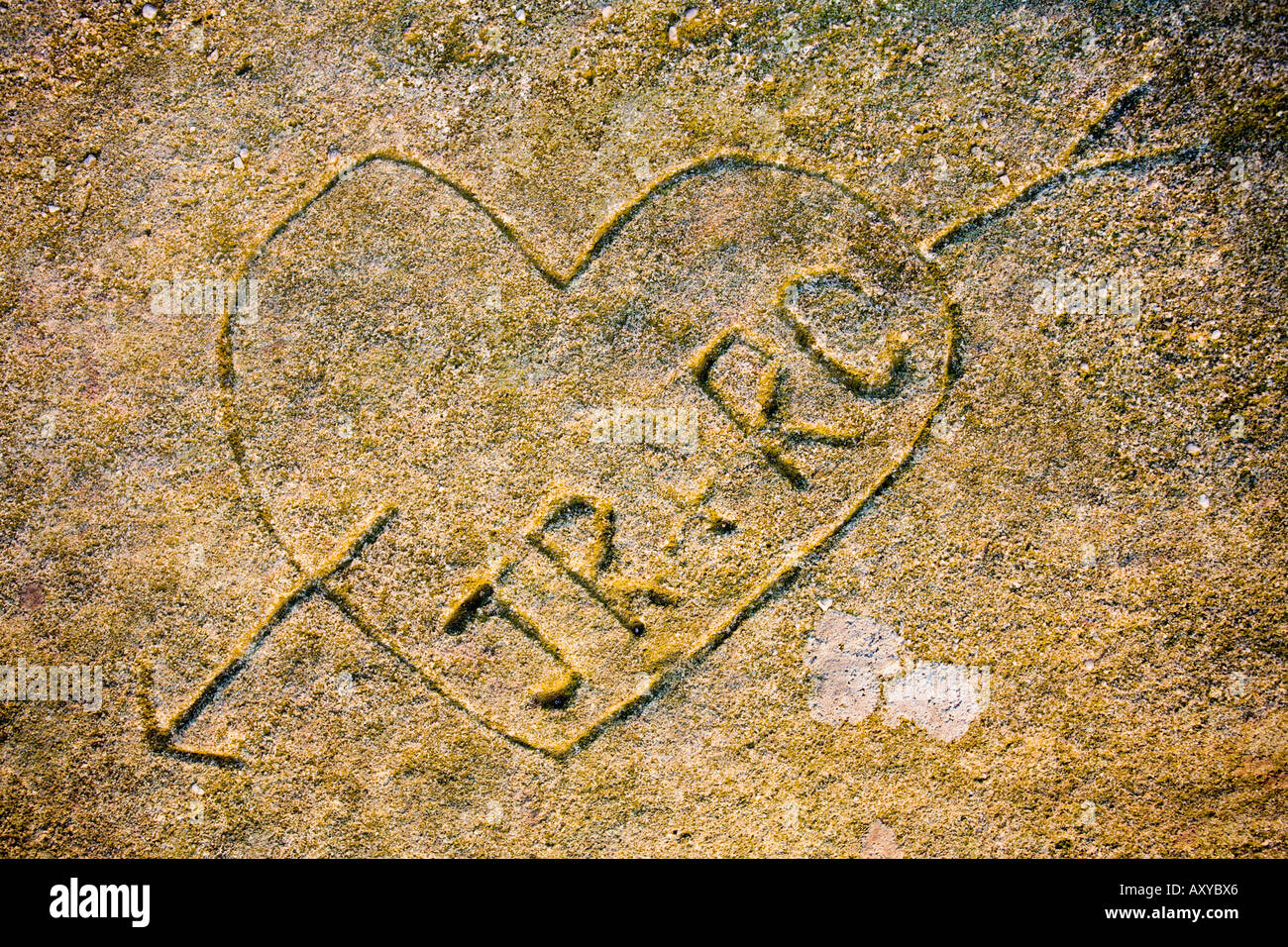Stone graffiti on Higger Tor in the Peak District Derbyshire Stock Photo - Alamy