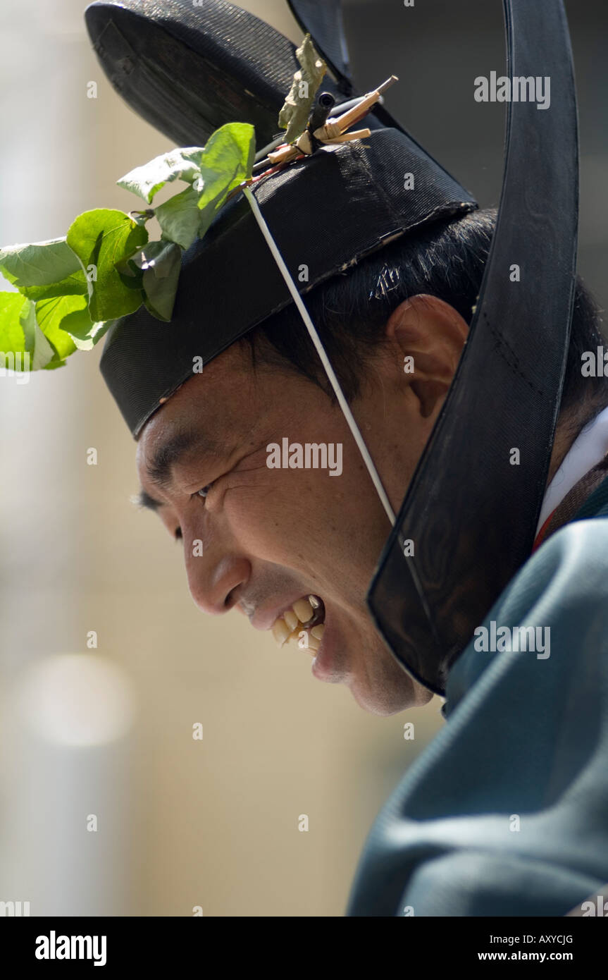 Man in Traditional Costume of the Heian Period at the Aoi Matsuri ...