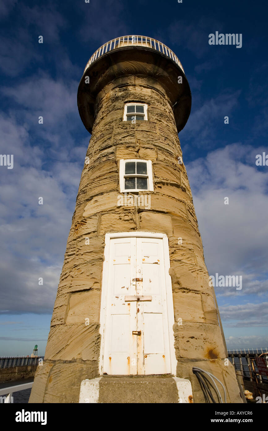 Whitby east pier Lighthouse window detail Stock Photo - Alamy