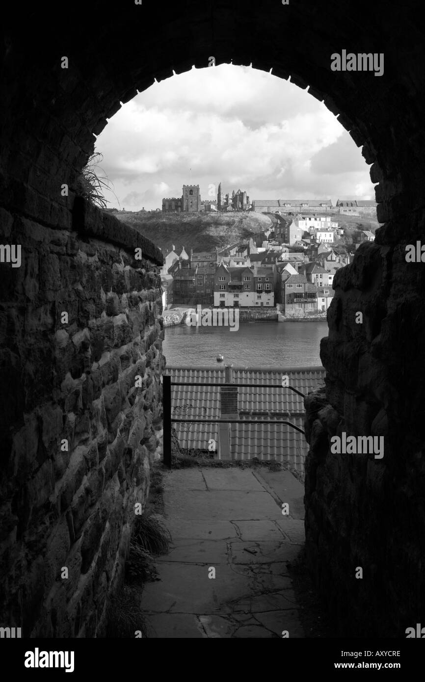 View over Whitby harbour Stock Photo - Alamy