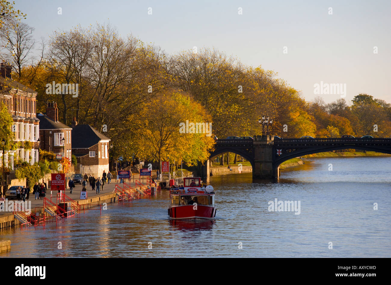 a yorkboat touring boat on the river ouse in York Stock Photo - Alamy