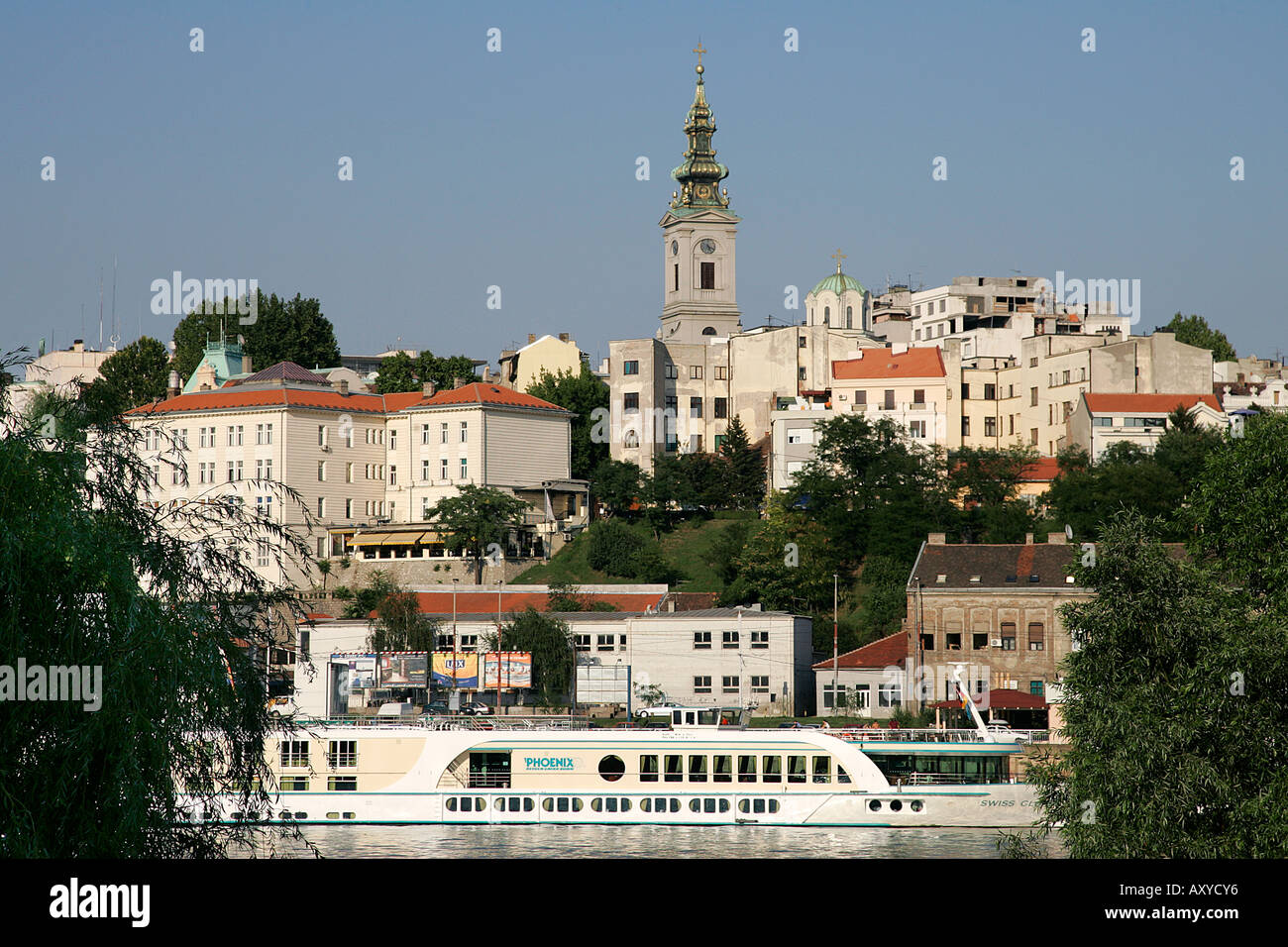 View at the capital city Belgrade from the river Sava Stock Photo - Alamy