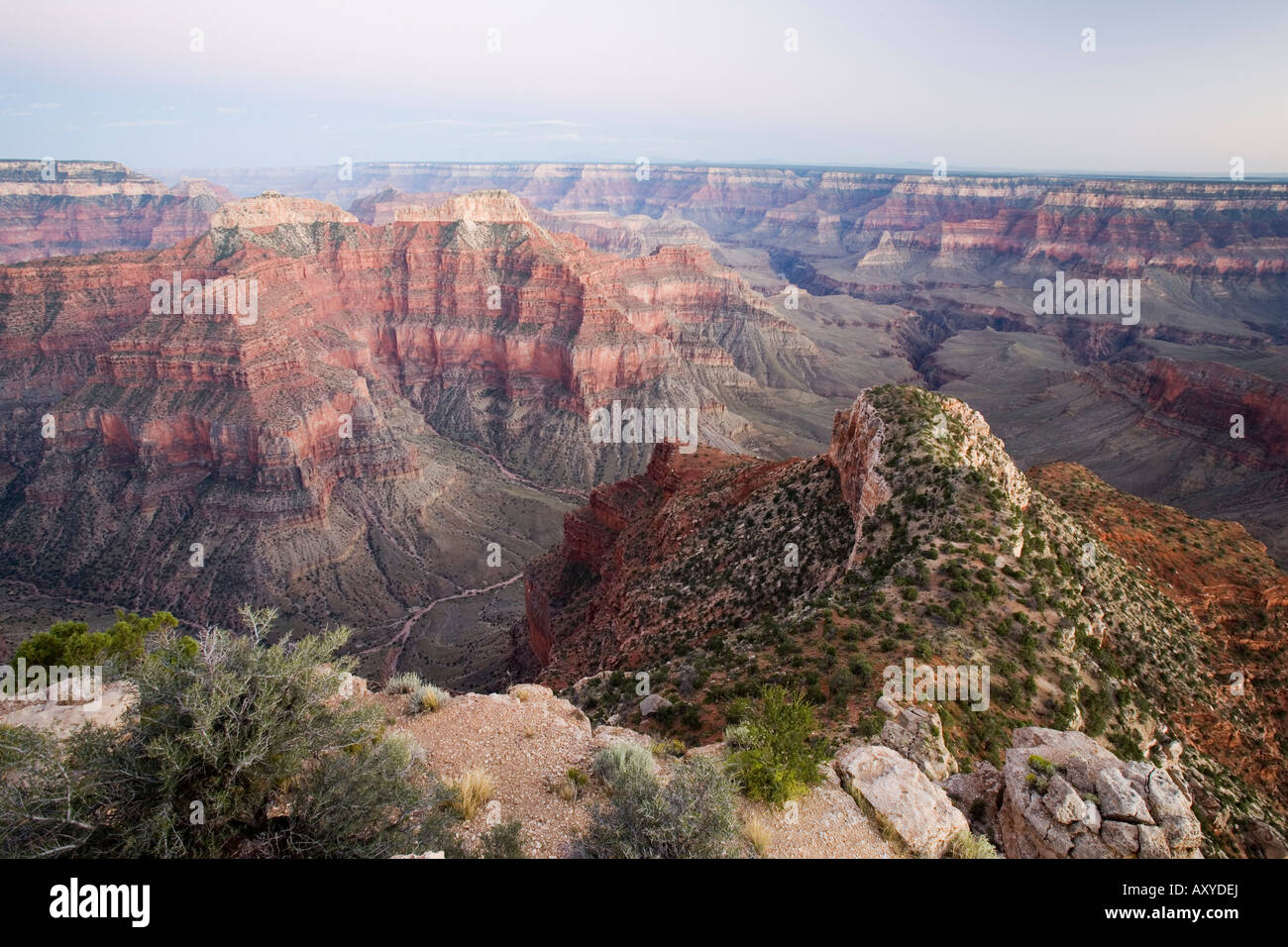 The view to the southeast from Point Sublime after sunset, North Rim ...