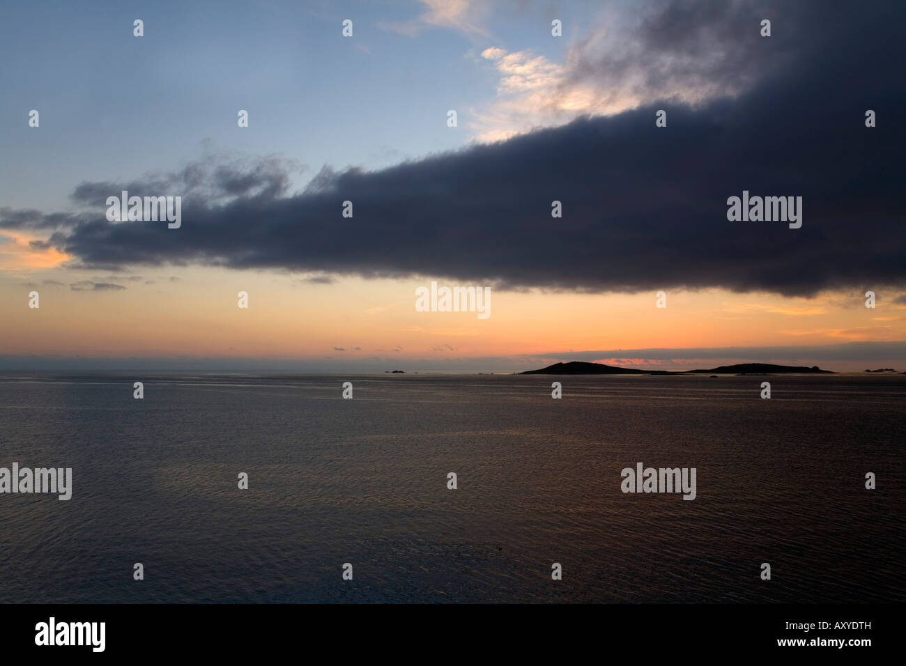 sunset taken from st marys isles of scilly Stock Photo - Alamy