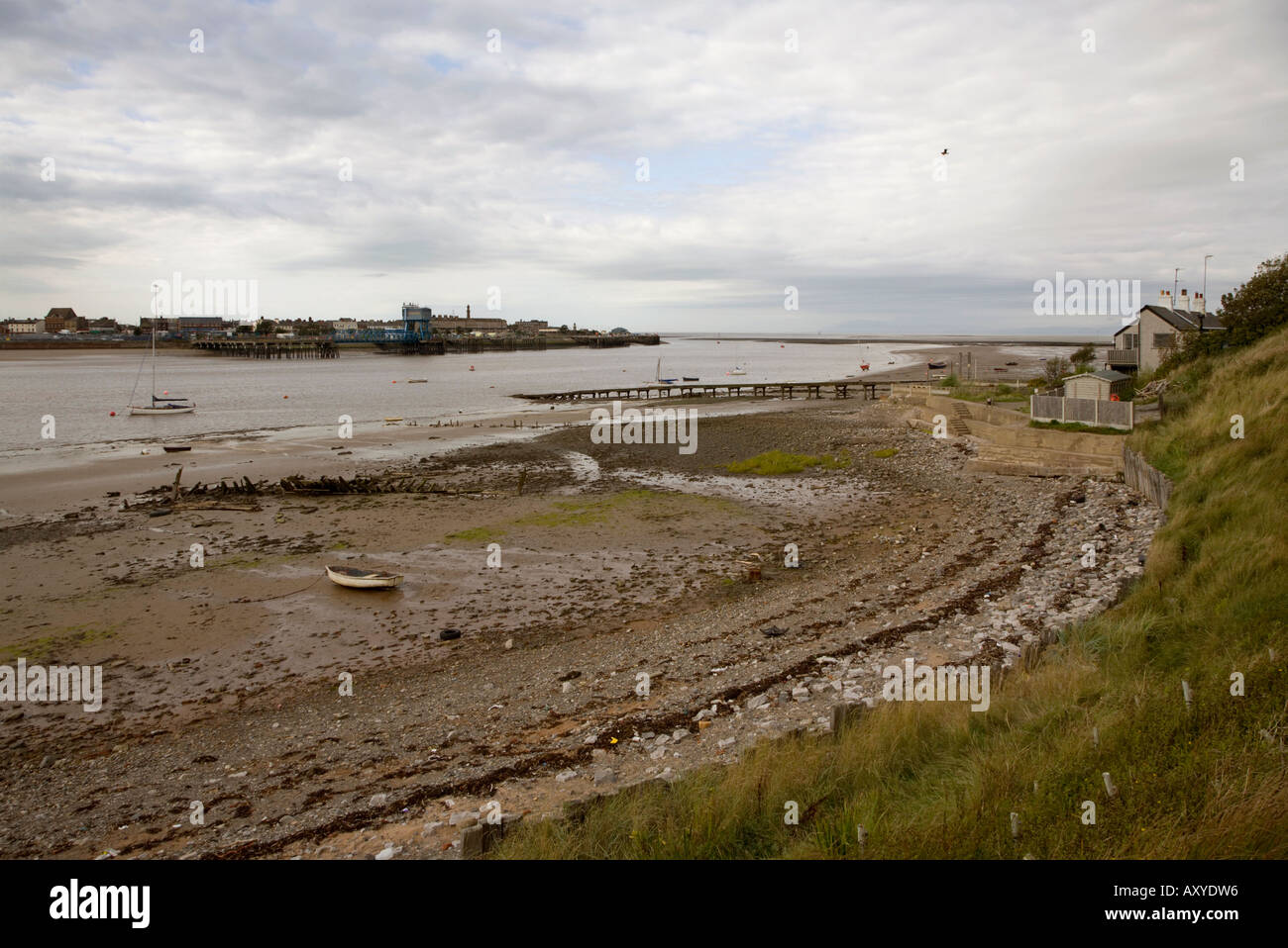 View over the Wyre estuary towards Fleetwood Lancashire England Stock ...
