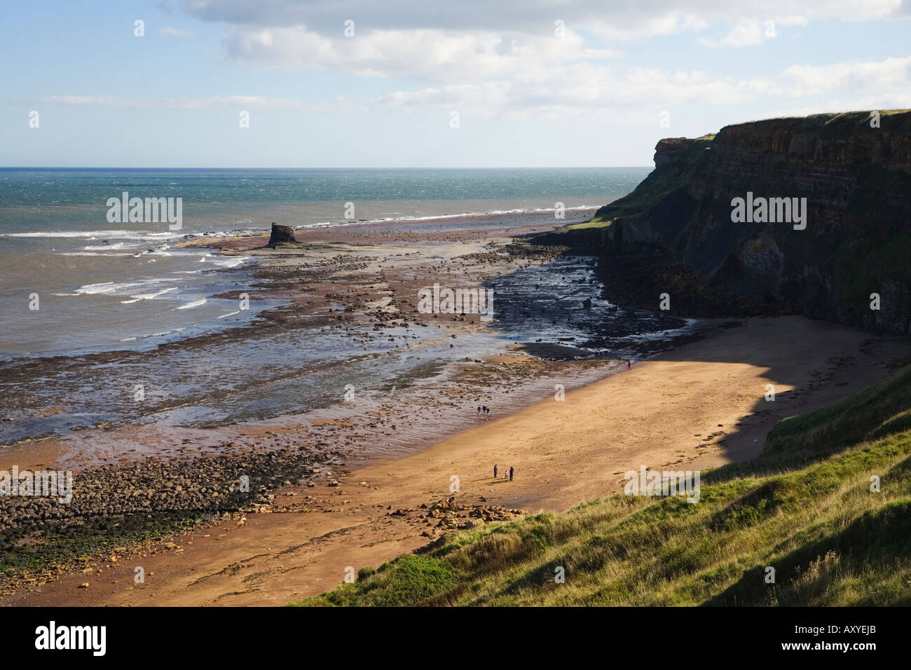 View over Saltwick bay near Whitby North Yorkshire England Stock Photo ...