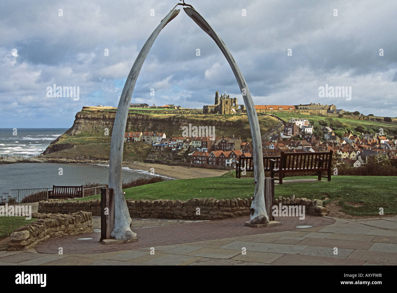 WHITBY NORTH YORKSHIRE UK September St Mary's Parish Church and Whitby ...