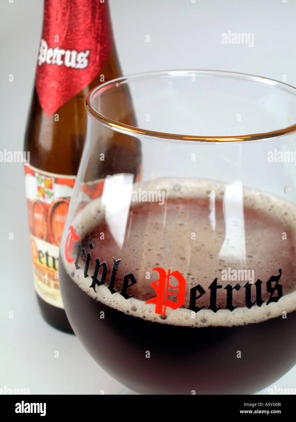 Bottle and glass of Petrus Oud Bruin beer Belgium Stock Photo - Alamy