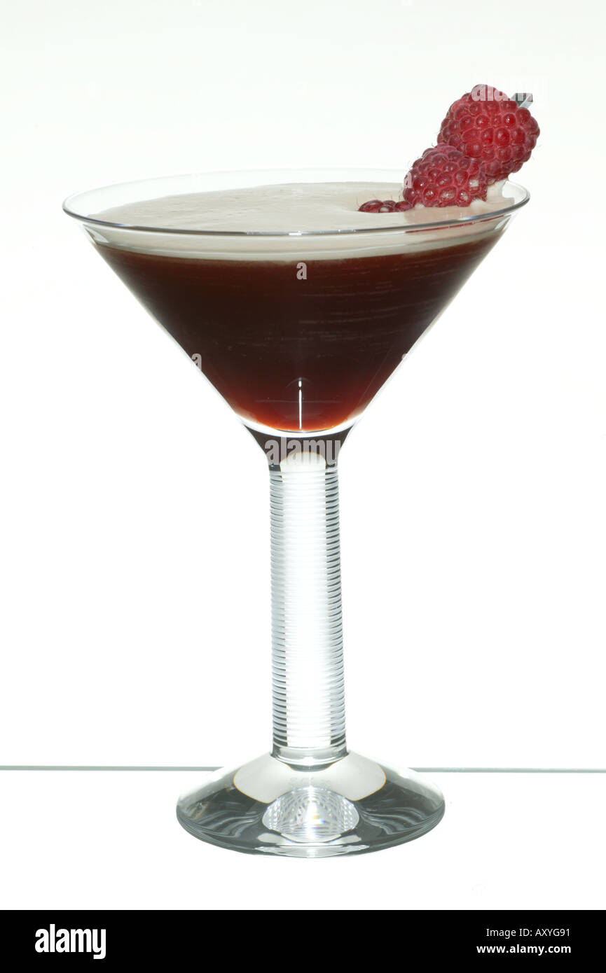 Cocktail Raspberry Mocha tini Glass Martini Stock Photo - Alamy