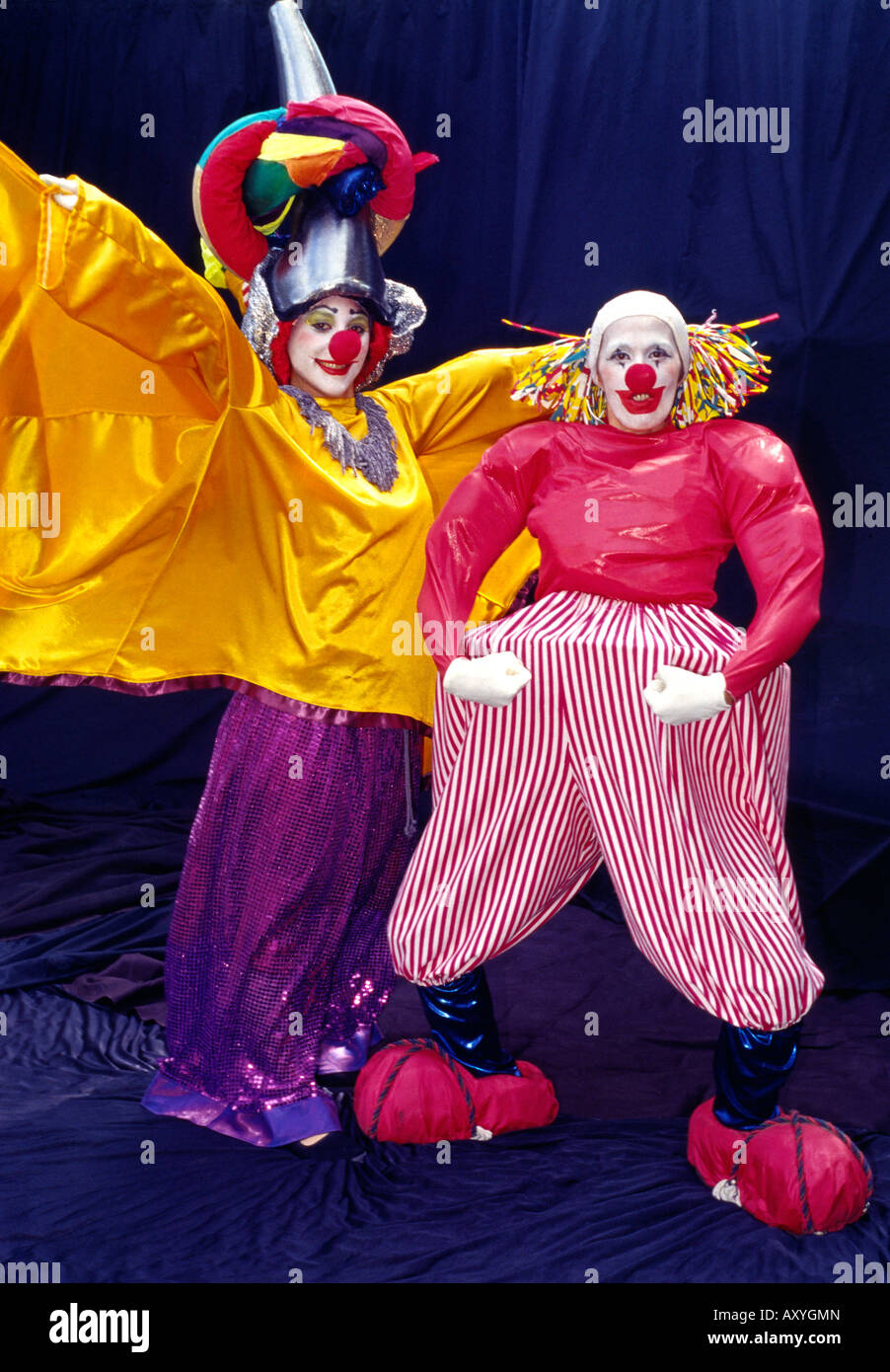 Clowns showing costume design Stock Photo - Alamy