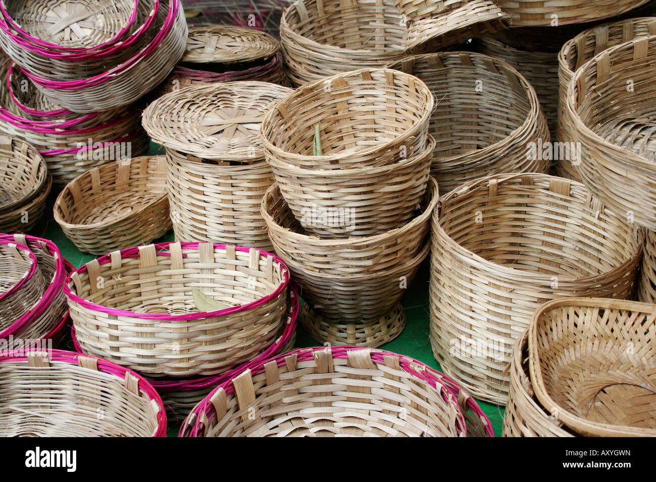 Bambo basket at Pune Stock Photo - Alamy