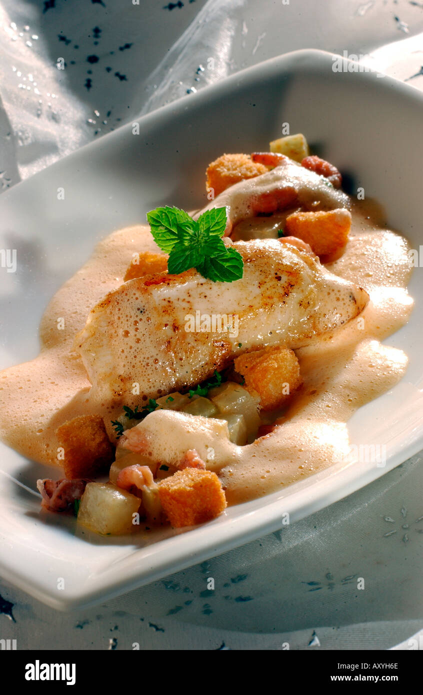 Cod and prawns Stock Photo - Alamy