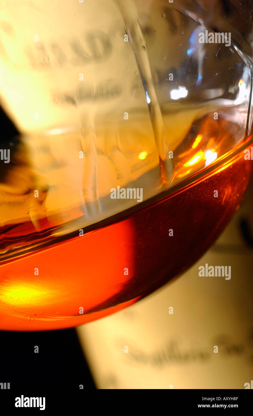 Bottle and glass of Calvados Stock Photo - Alamy