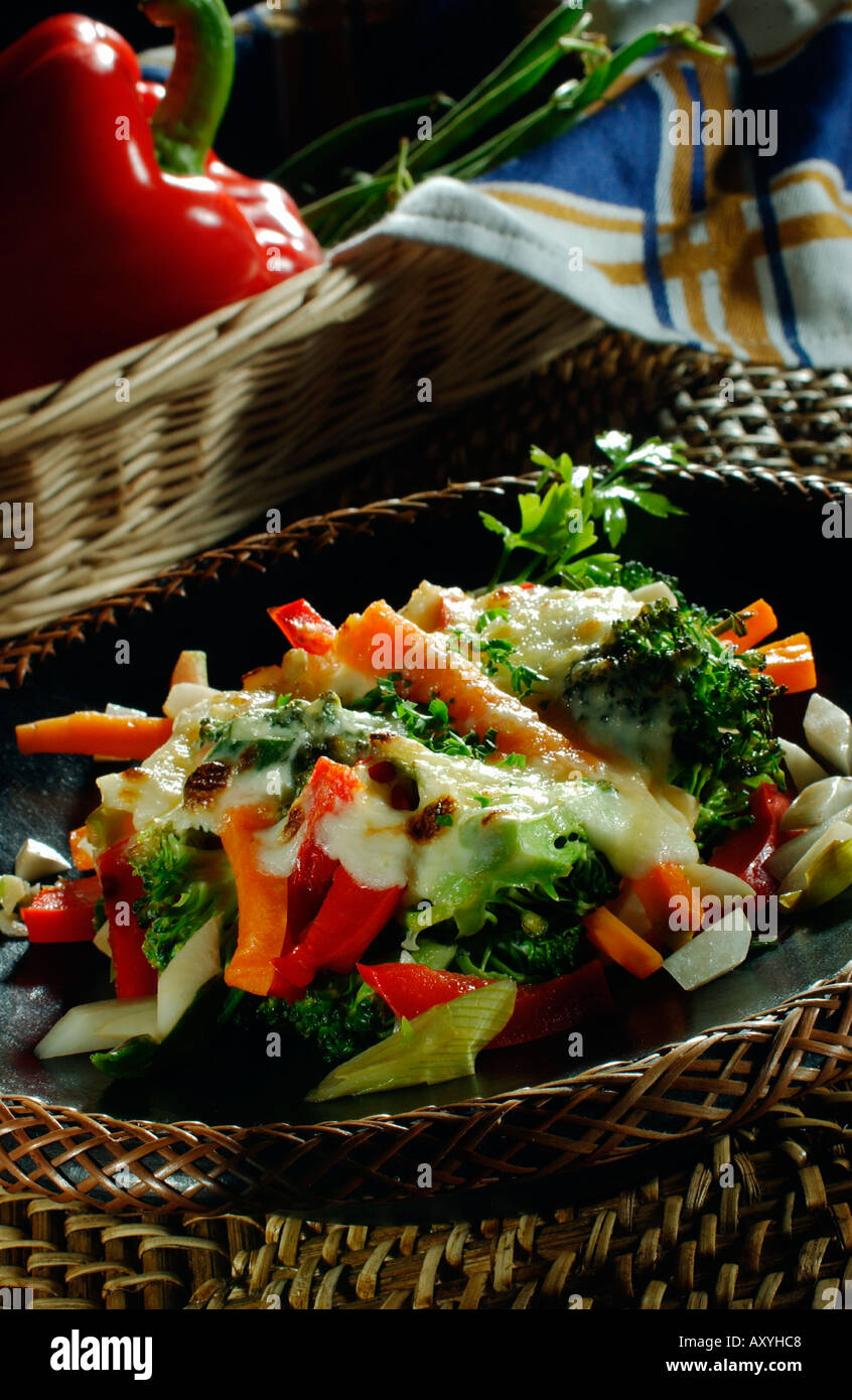 Vegetarian mixed vegetable gratin Stock Photo - Alamy
