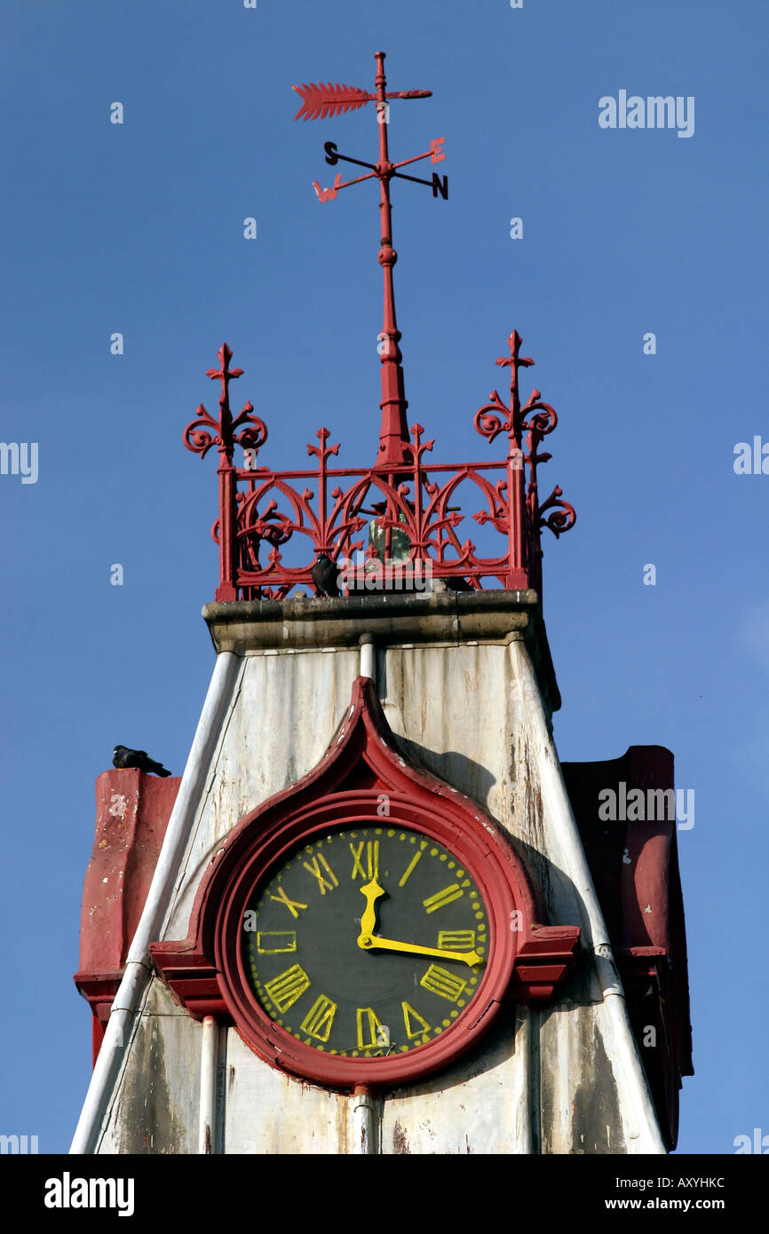 Clock tower and weather vein Marazion Cornwall UK Stock Photo - Alamy