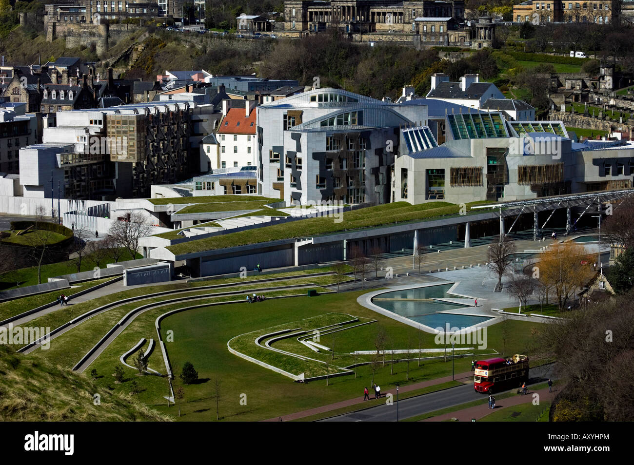 Birds eye view of Scottish Parliament building, Holyrood, Edinburgh ...